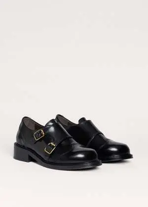 ME+EM Double Buckle Monk Strap Shoes - Black