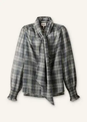 ME+EM Cotton Voile Blouse - Green Multi