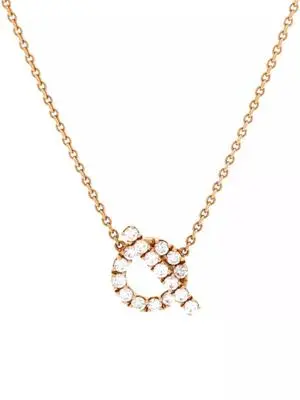 Hermès 18k Rose Gold Diamond Pendant Necklace - Pink