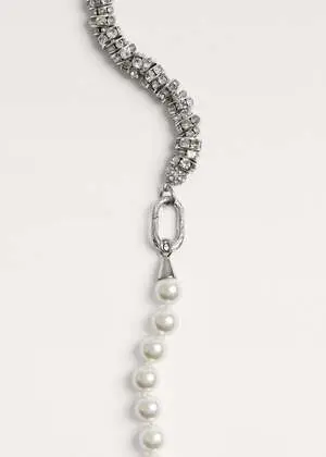 ME+EM Transformative Pearl And Diamante Longline Necklace Off White