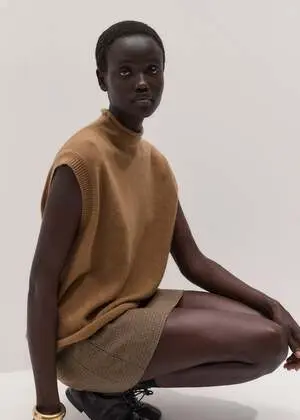 ME+EM High Neck Knit Tank - Deep Camel