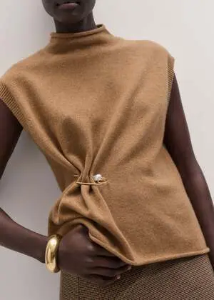 ME+EM High Neck Knit Tank - Deep Camel