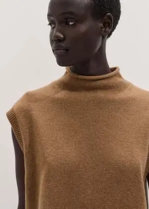 ME+EM High Neck Knit Tank - Deep Camel