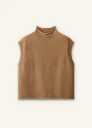 ME+EM High Neck Knit Tank - Deep Camel