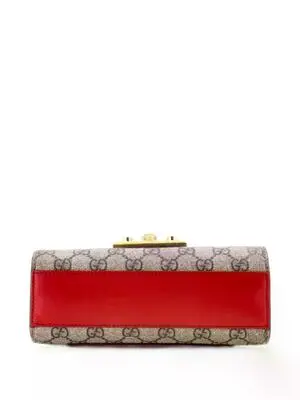 Gucci Padlock Shoulder Bag Gg Coated Canvas And Leather Small Crossbody Bag - Red