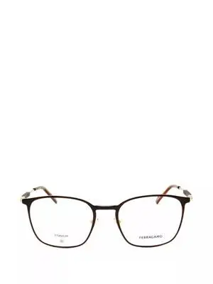 FERRAGAMO Titanium Rectangle-frame Glasses - Blue