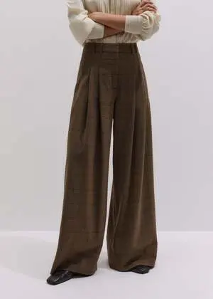 ME+EM Icon Check Wide-leg Trousers