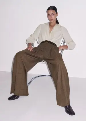 ME+EM Icon Check Wide-leg Trousers