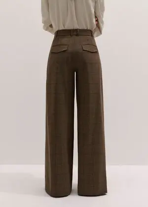 ME+EM Icon Check Wide-leg Trousers