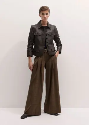 ME+EM Icon Check Wide-leg Trousers