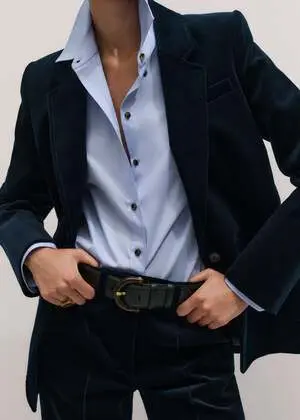 ME+EM Patch Pocket Sharp Shoulder Blazer - Navy