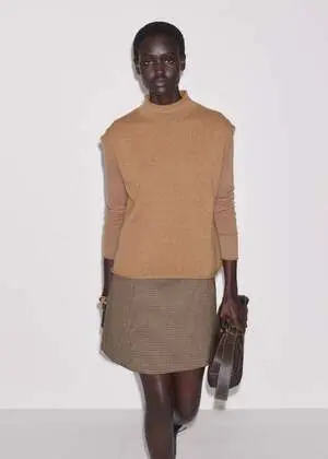 ME+EM Jersey Stitch Crew Neck Top - Deep Camel
