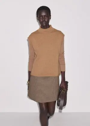 ME+EM Jersey Stitch Crew Neck Top - Deep Camel