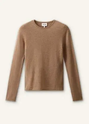 ME+EM Jersey Stitch Crew Neck Top - Deep Camel
