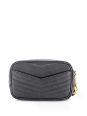 Saint Laurent Matelassé Chevron Leather Mini Camera Bag - Black