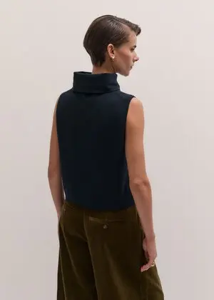 ME+EM Merino High Neck Vest - Navy