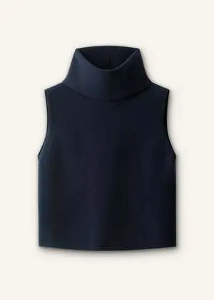 ME+EM Merino High Neck Vest - Navy