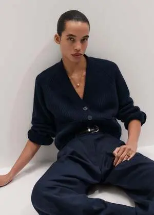 ME+EM Merino Cashmere V Neck Relaxed Cardigan