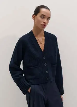 ME+EM Merino Cashmere V Neck Relaxed Cardigan