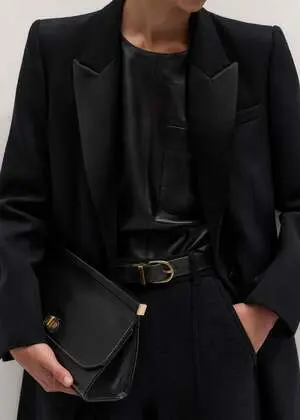 ME+EM Boxy Luxe Leather T-shirt