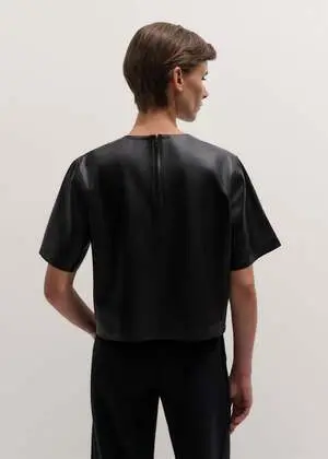 ME+EM Boxy Luxe Leather T-shirt