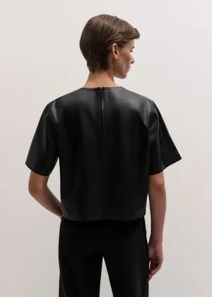 ME+EM Boxy Luxe Leather T-shirt