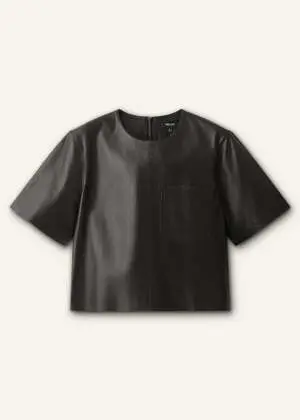 ME+EM Boxy Luxe Leather T-shirt