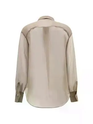 Brunello Cucinelli Sequin-embellished Checked Silk Shirt - Neutrals