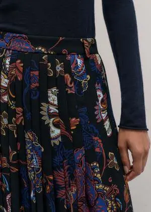 ME+EM Paisley Print Pleated Maxi Skirt