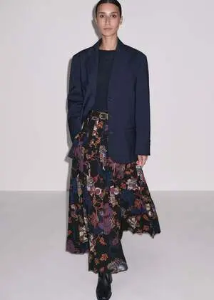 ME+EM Paisley Print Pleated Maxi Skirt