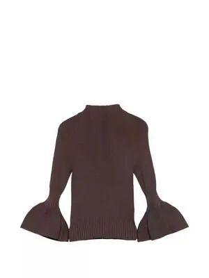 GENNY Ribbed Bell-sleeve Sweater