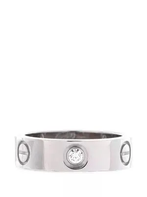 Cartier Love 3 Diamonds Band 18k White Gold With Diamond Ring