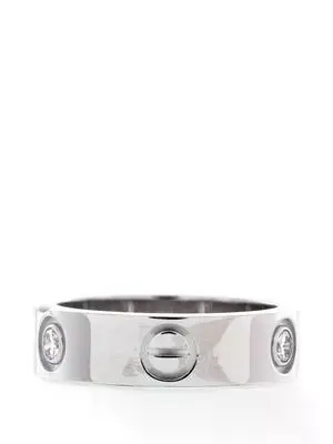 Cartier Love 3 Diamonds Band 18k White Gold With Diamond Ring