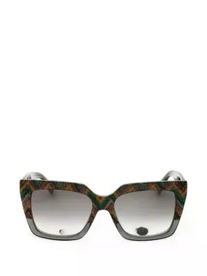 Missoni MISSONI EYEWEAR Multicolour Chevron Pattern Sunglasses Green
