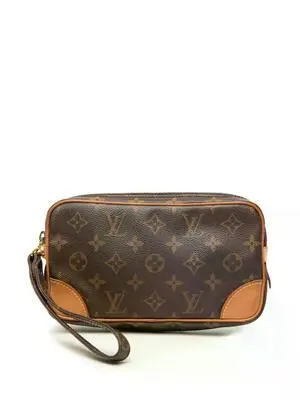 LOUIS VUITTON 1995 Monogram Marly Dragonne Pm Clutch Bag - Brown