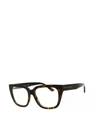 JIMMY CHOO Tortoiseshell Rectangle Frame Eyeglasses - Brown