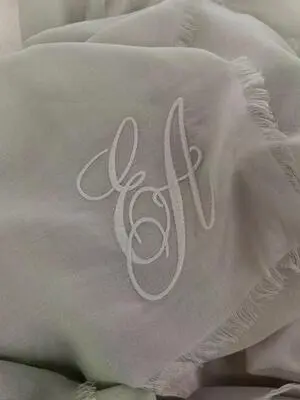 Emporio Armani Logo-embroidered Frayed Scarf