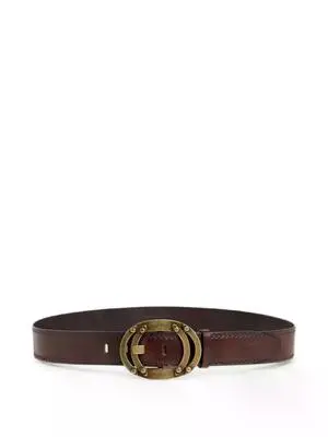 Dsquared2 Zigzag-stitch Oval Buckle Belt