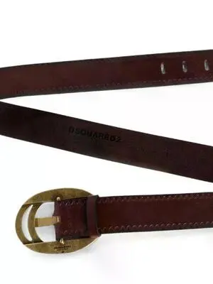 Dsquared2 Zigzag-stitch Oval Buckle Belt