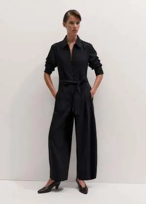 ME+EM Exaggerated Taper Jumpsuit - Black