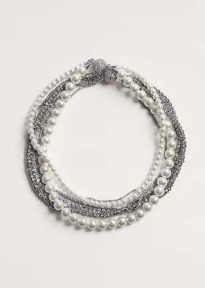 ME+EM Convertible Faux Pearl And Crystal Necklace