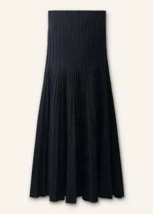 ME+EM Merino Stripe Pleat Knit Maxi Skirt