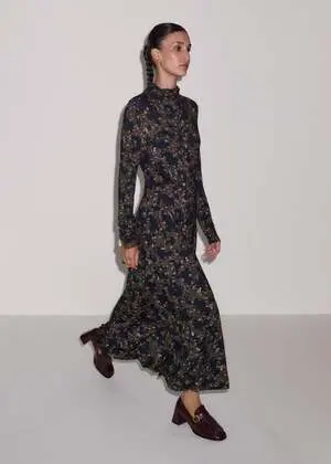 ME+EM Whimsical Bulbs Print Maxi Dress - Navy Multi