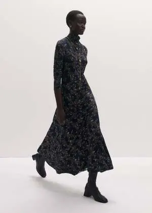 ME+EM Whimsical Bulbs Print Maxi Dress - Navy Multi