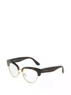 Dolce & Gabbana Tortoiseshell-effect Cat-eye Frame Glasses - Brown