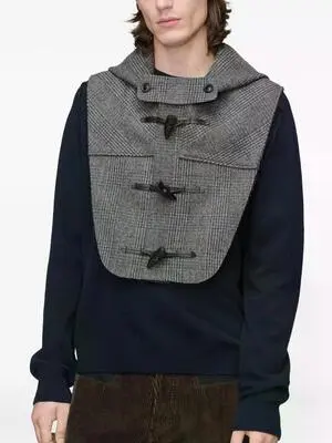 MAISON MARGIELA Check-pattern Toggle-fastening Scarf