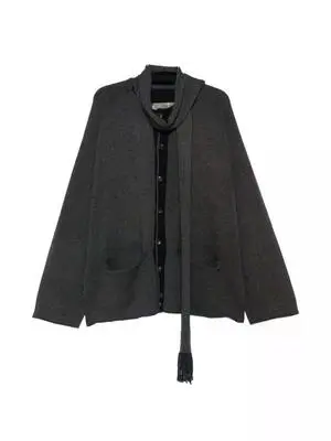 ZIGGY CHEN Knitted Cardigan With Integrated Scarf