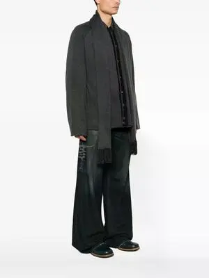 ZIGGY CHEN Knitted Cardigan With Integrated Scarf