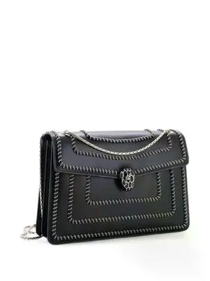 BVLGARI Serpenti Forever Embellished Leather Medium Shoulder Bag