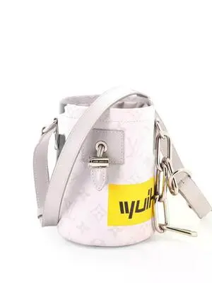 LOUIS VUITTON Limited Edition Logo Story Monogram Canvas Bucket Bag - Grey